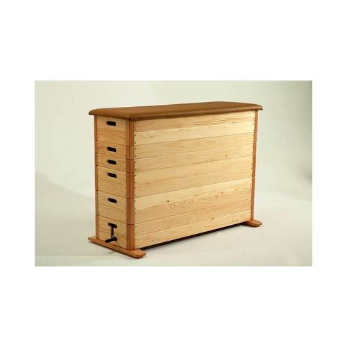 VERTICAL WOODEN VAULTING BOX WITH NATURAL LEATHER COVERED SURFACE Sport ...
