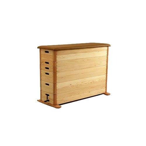 VERTICAL WOODEN VAULTING BOX WITH NATURAL LEATHER COVERED SURFACE Sport ...
